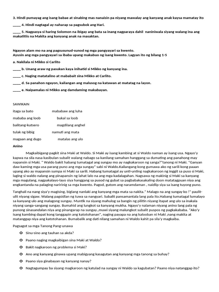 Filipino Lesson File | PDF