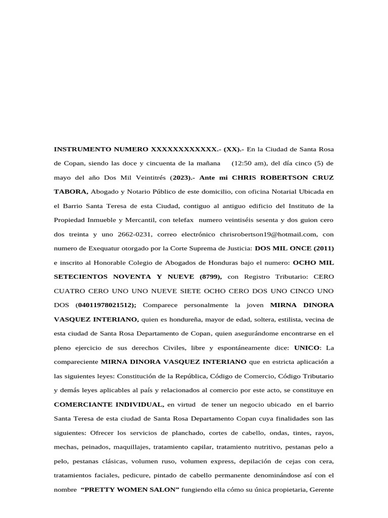 Comerciante Individual Mirna Dinora Vasquez Interiano | PDF | Ley común ...