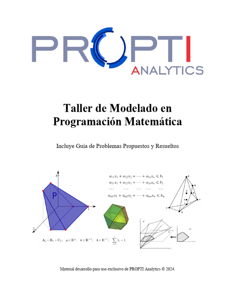 Taller Modelado Matemático PROPTI | PDF | Gasolina | Inversiones