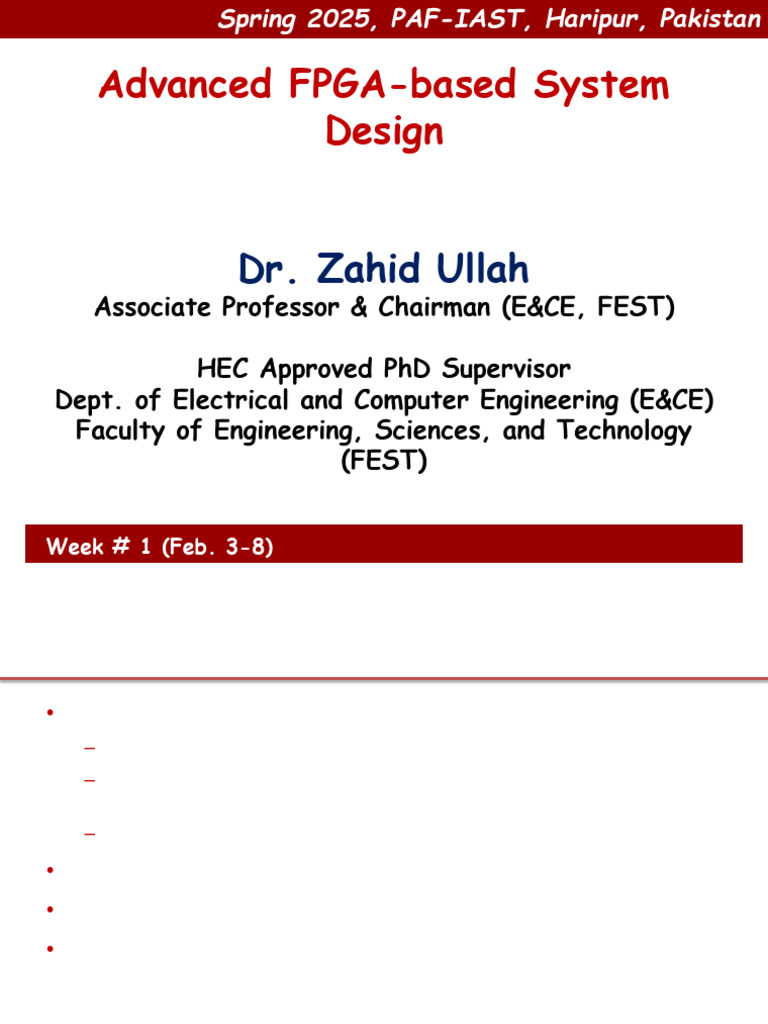 ECE 863 AFSD - Week1 (Feb.3 8) | PDF | Hardware Description Language | Logic Synthesis