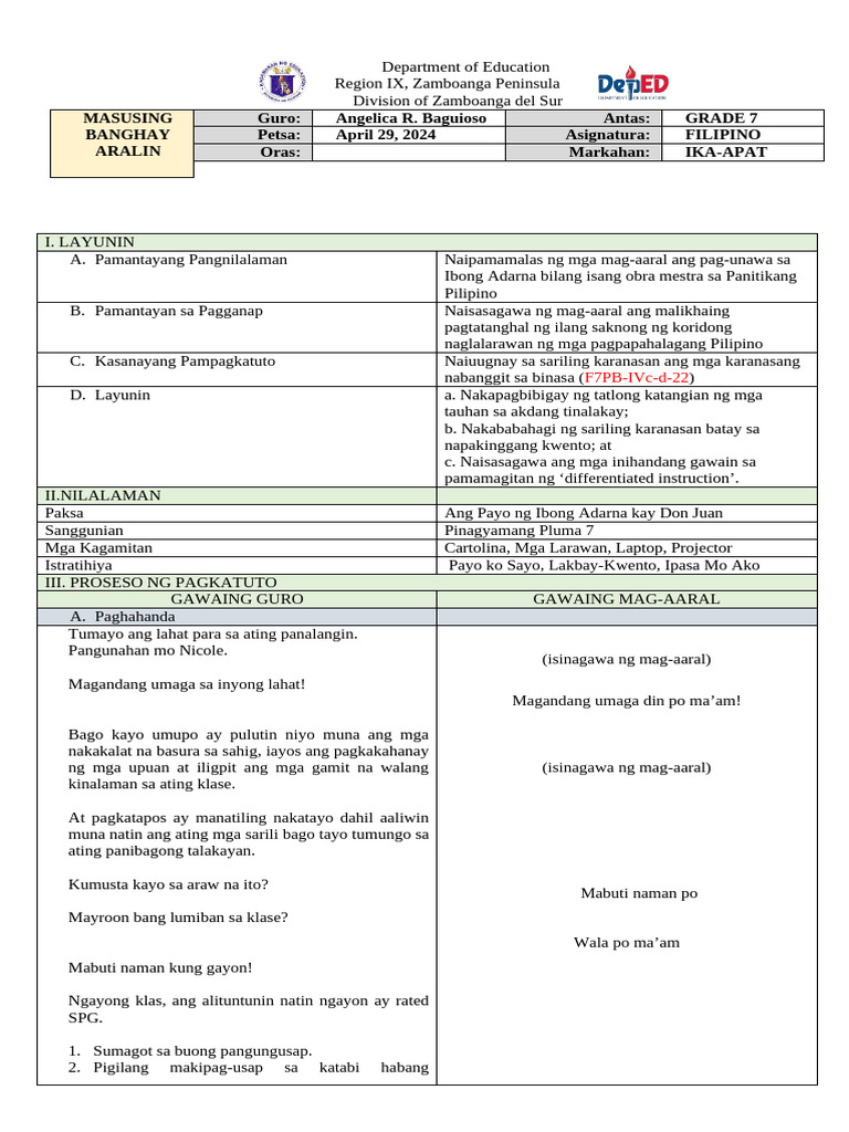 payo ng ibong adarna | PDF