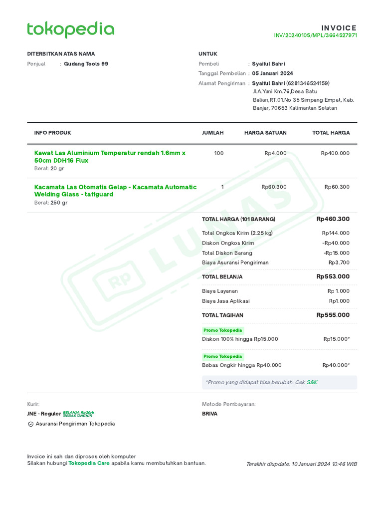 Invoice CV - VIA | PDF