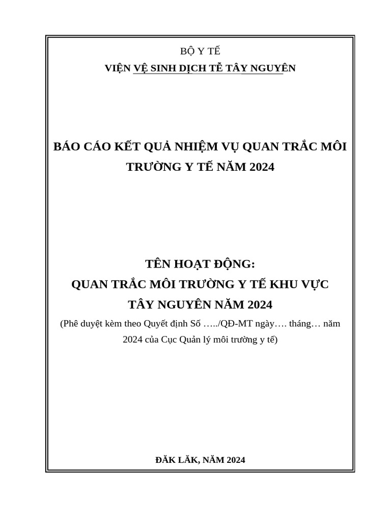 BÁO CÁO TONG KET NVBVMT 2024 CUOI (2) | PDF