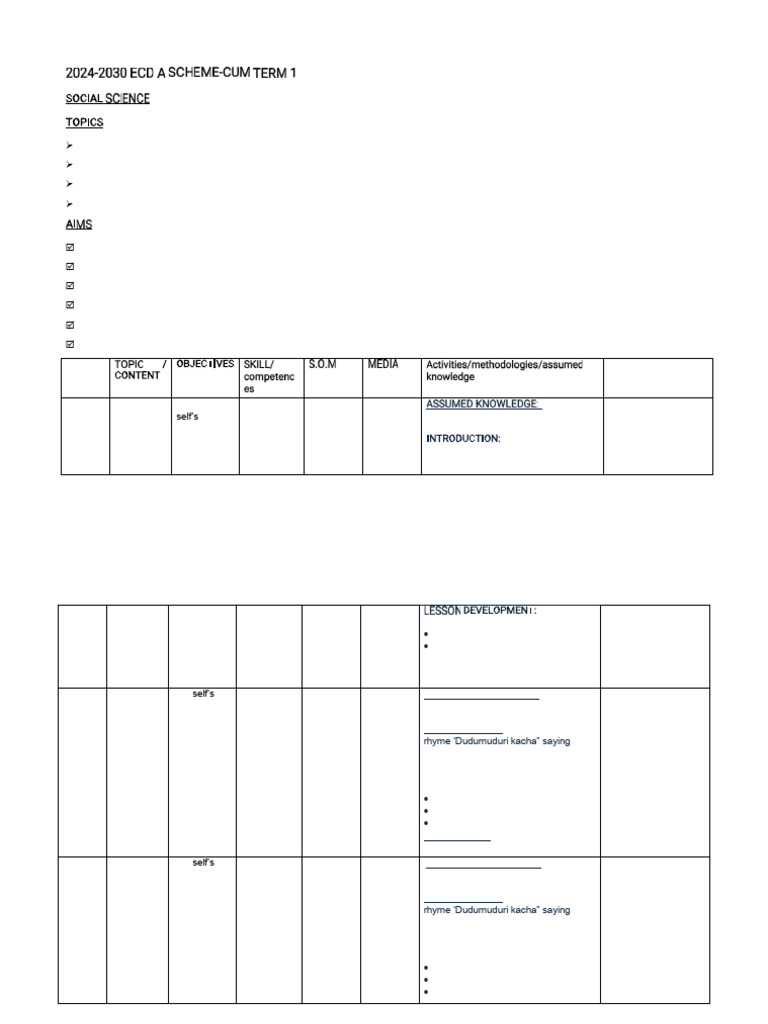 Ecd A HBC Scheme-Cum Term 1 2025 | PDF
