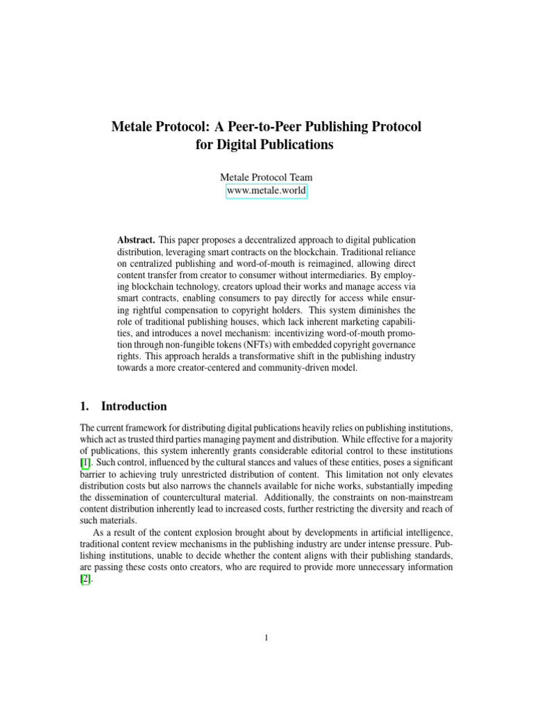 Metale Protocol Whitepaper EN | PDF | Cryptocurrency | Copyright Infringement
