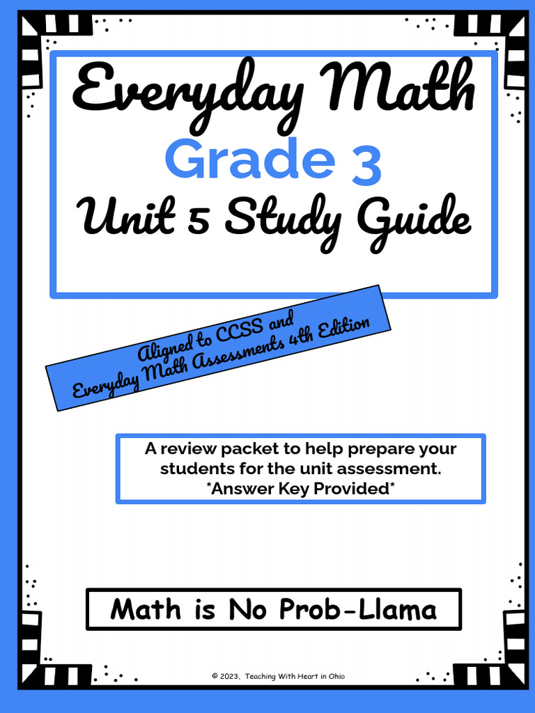 4 - Everyday Math Study Guide Grade 3 Unit 5 (4th Edition) | PDF ...