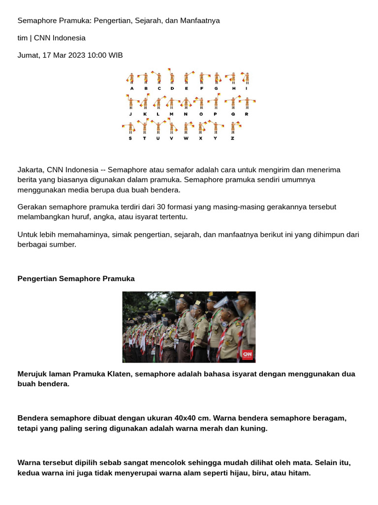 Semaphore Pramuka: Panduan Lengkap | PDF