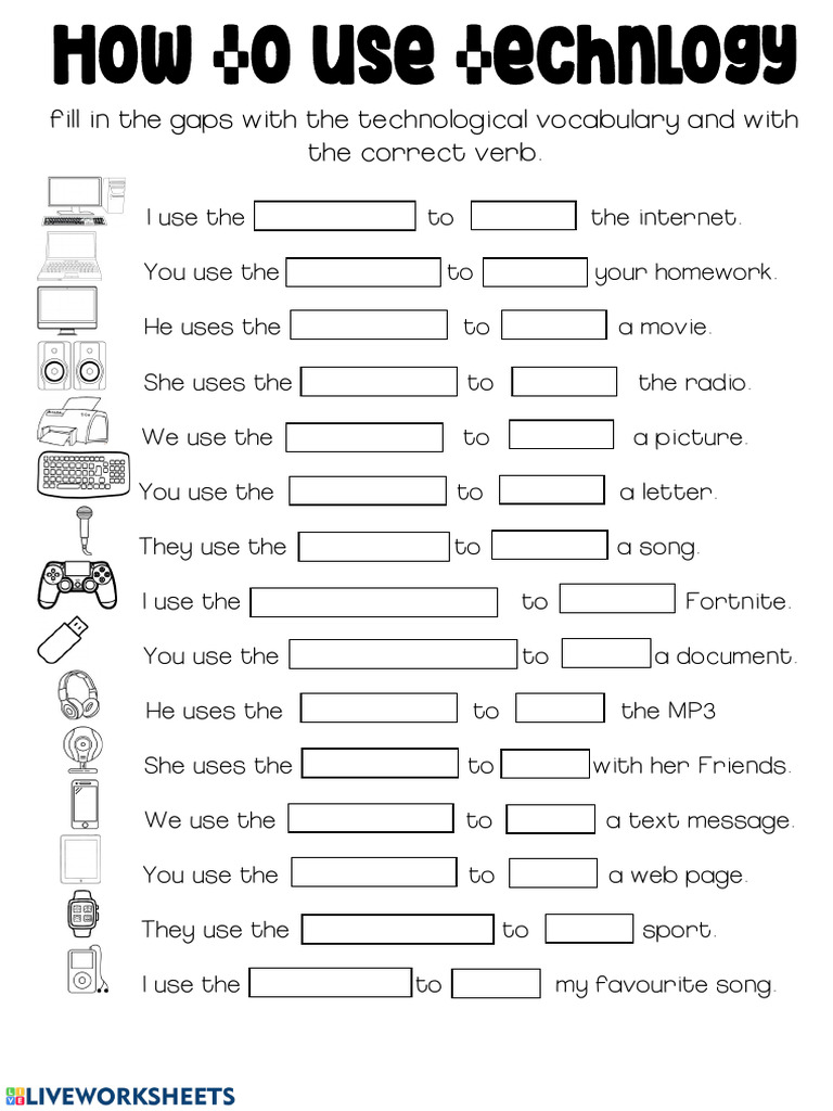 Technology Vocabulary Exercises | PDF