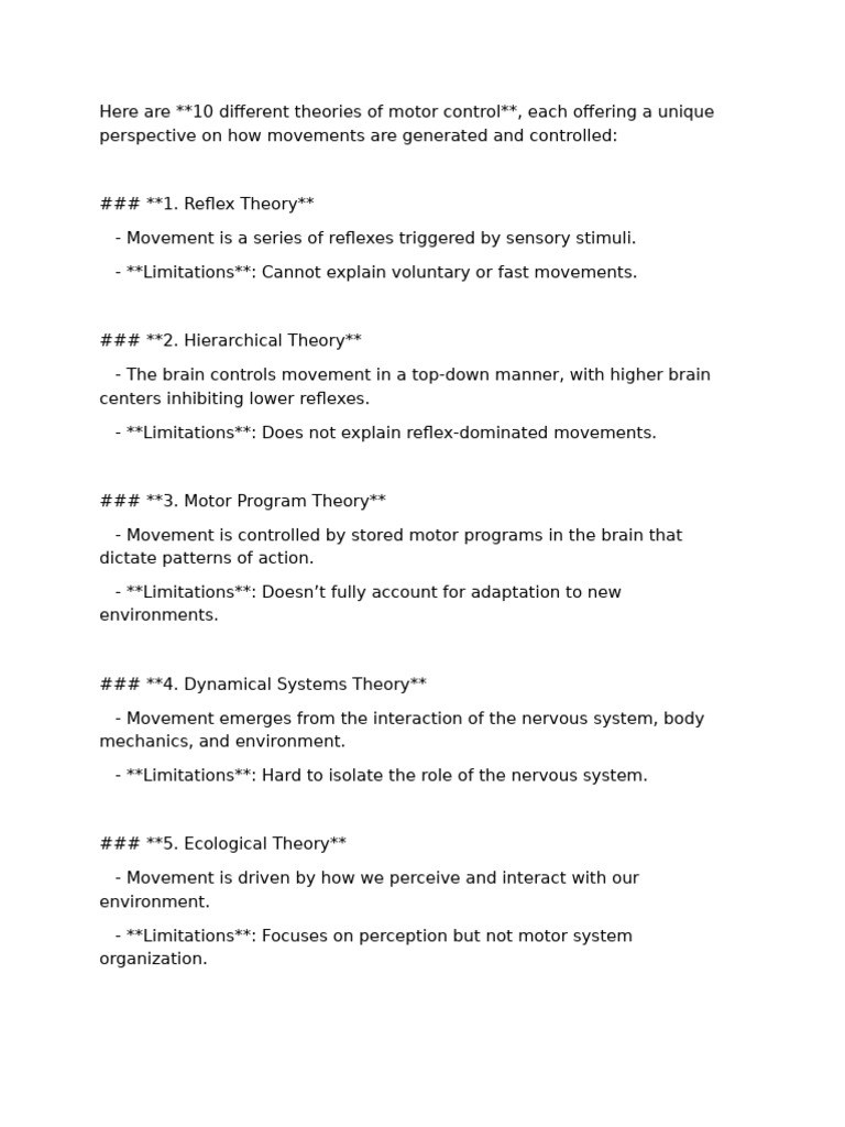Motor Theories | PDF
