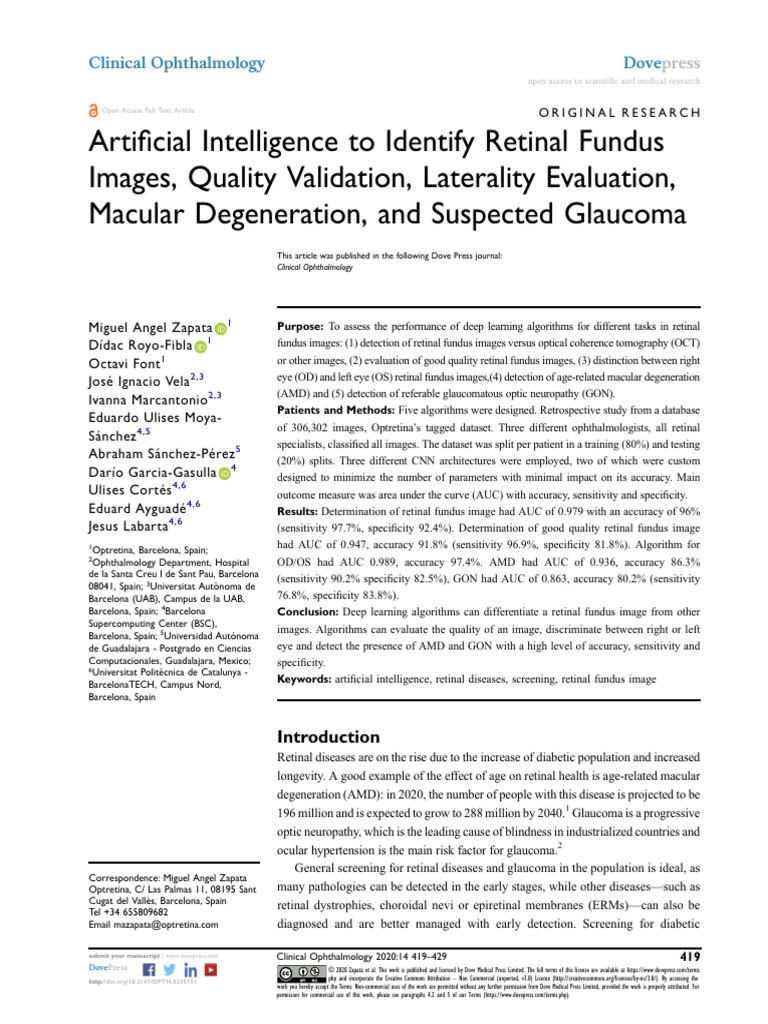 Opth 235751 Artificial Intelligence To Identify Retinal Fundus Images Q ...