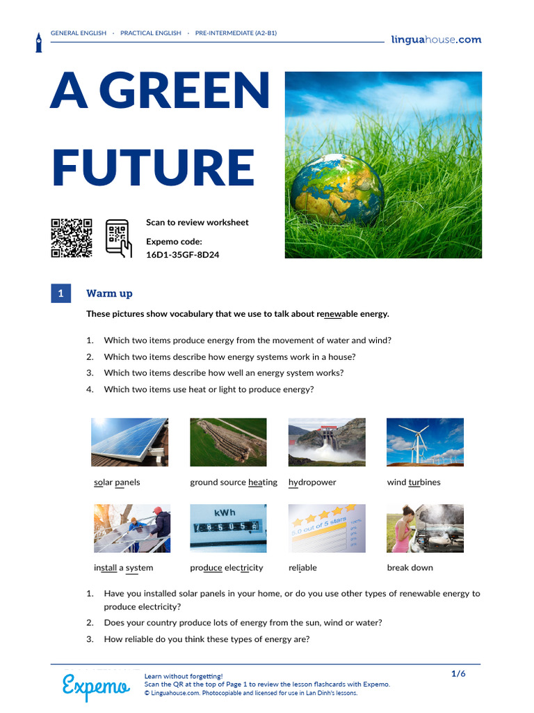 Renewable Energy Vocabulary and Practice | PDF | Biofuel | Biodiesel