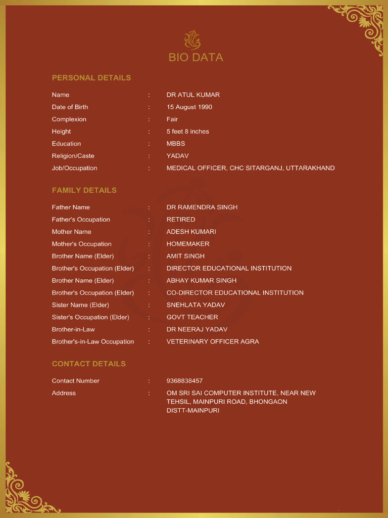 Atul Biodata | PDF