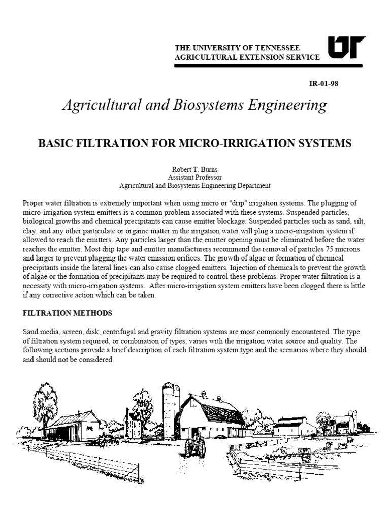BASIC FILTRATION FOR MICRO-IRRIGATION SYSTEMS | PDF | Filtration ...