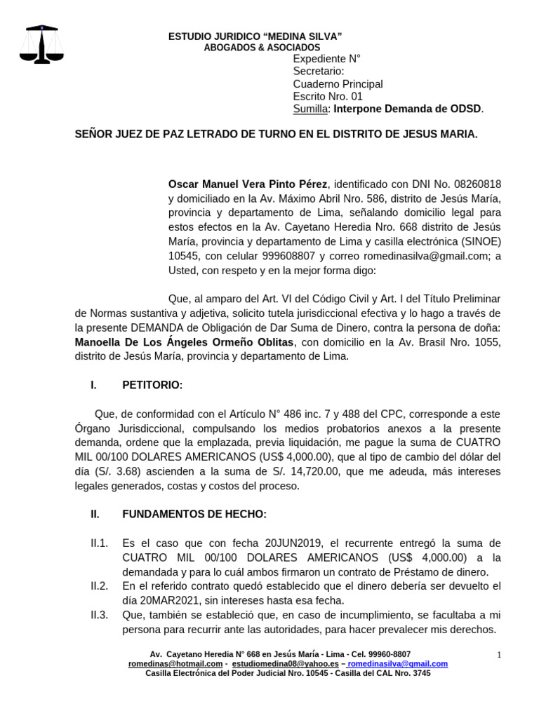 Demanda 01 | PDF | Economias | Justicia