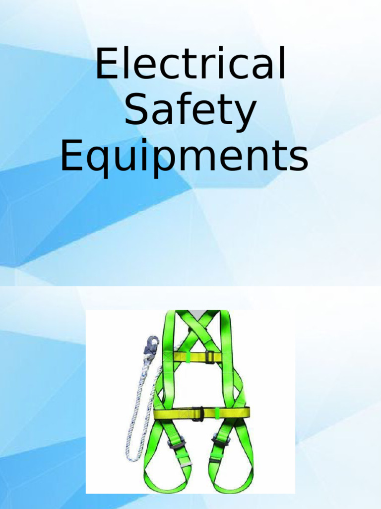 Electrical Safety Equipment Overview | PDF