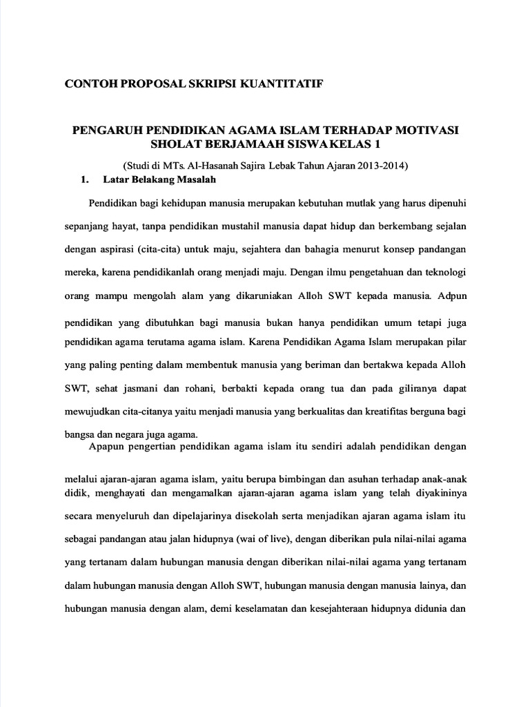 Contoh-Proposal-Skripsi-Kuantitatif | PDF