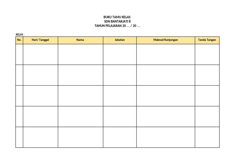 Buku Tamu Kunjungan | PDF