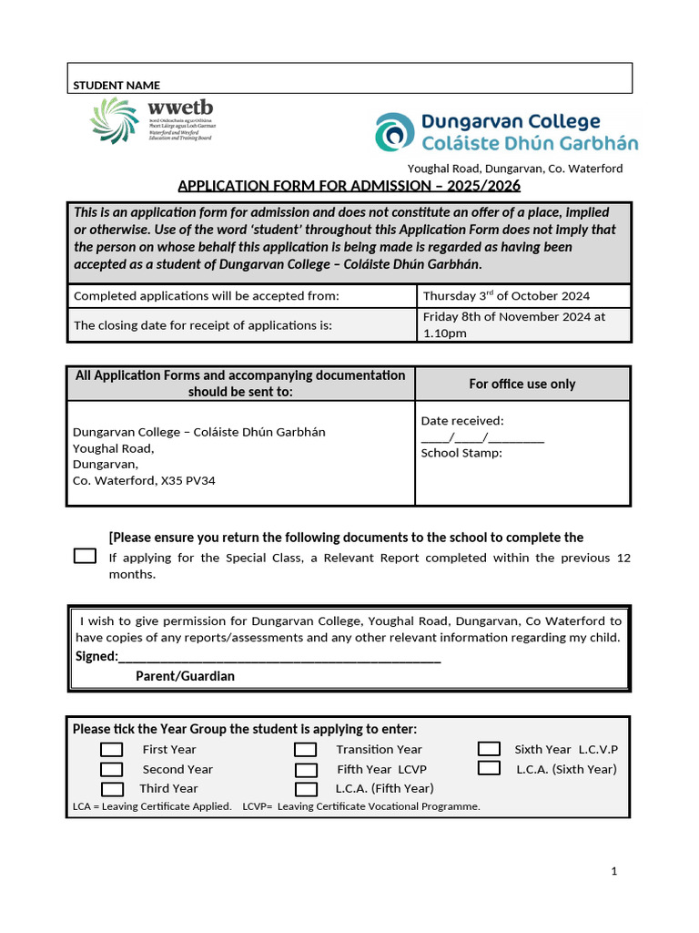 Lv48-Application Form 2526 | PDF | Special Education | Parent