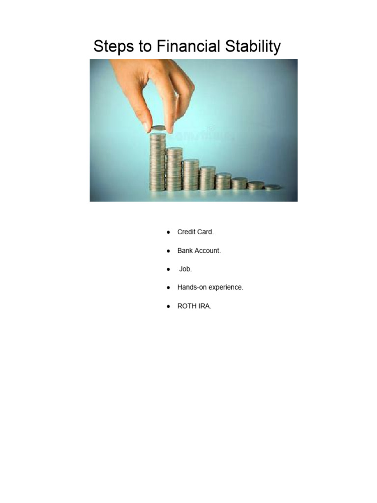 Financial Stability Plan | PDF | Credit | Finance & Money Management