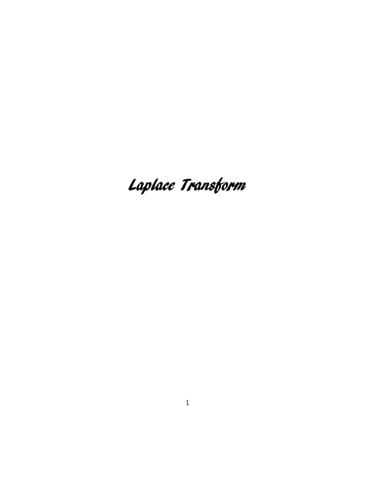Lecture Notes On Laplace Transform | PDF | Mathematical Analysis ...