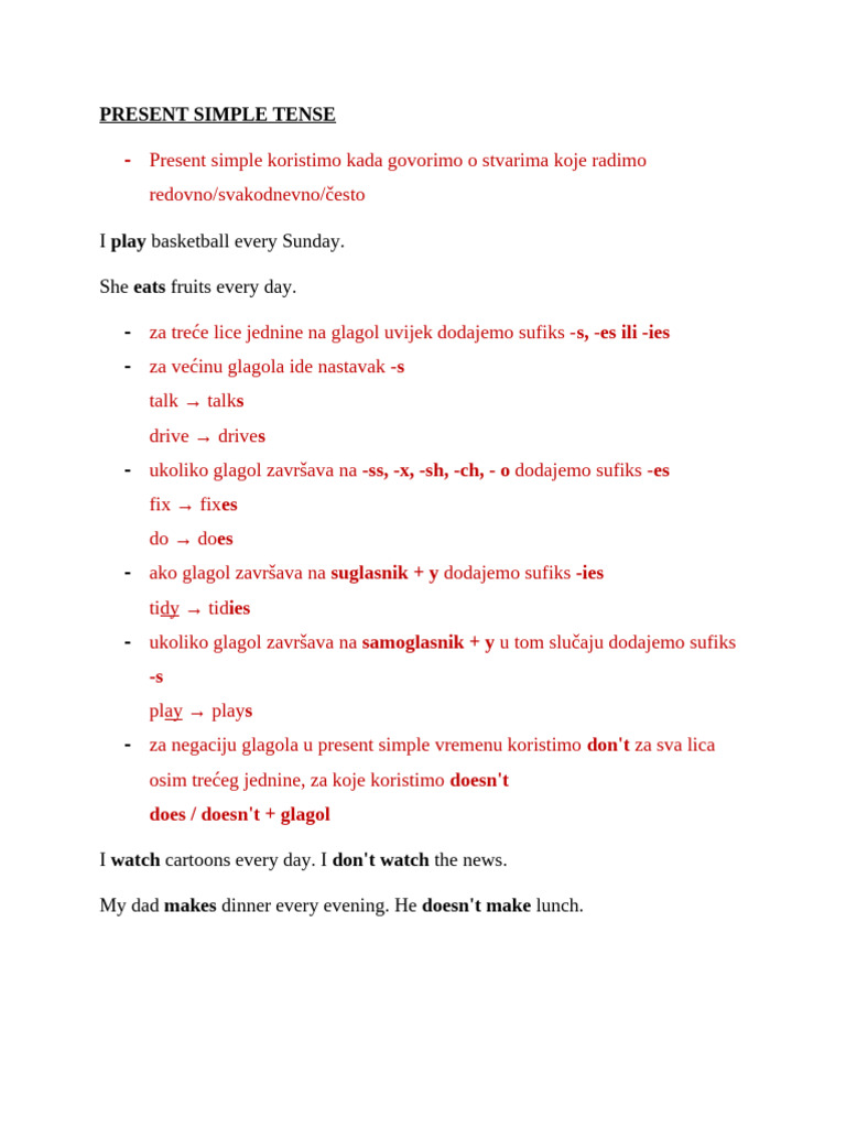 Understanding Present Simple Tense | PDF