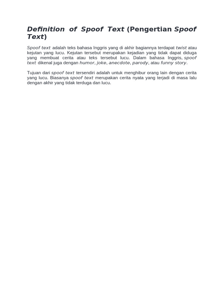 Definition of Spoof Text | PDF