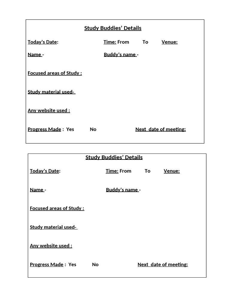 Study Session Tracker Template | PDF
