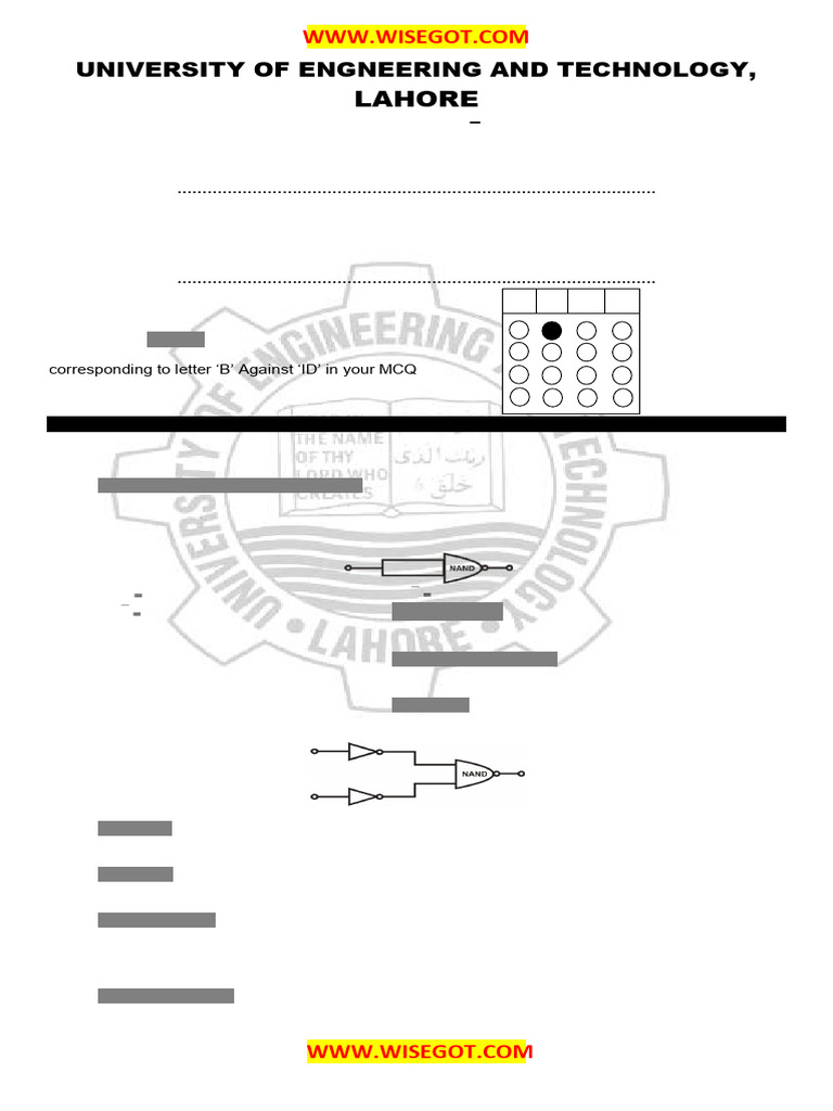 UET Lahore Entrance Test 2016 MCQs | PDF | Redox | Hydroxide