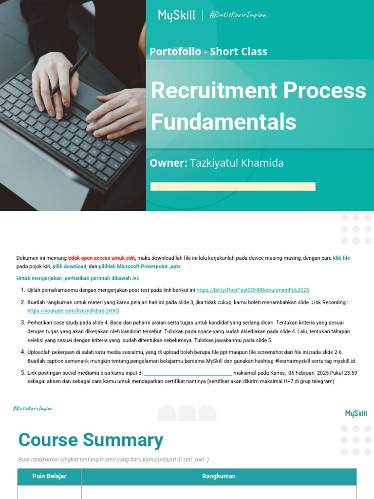 Mini Task SC Recruitment Process | PDF