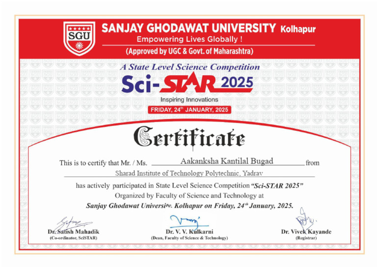 Miss Aakanksha Kantilal Bugad | PDF