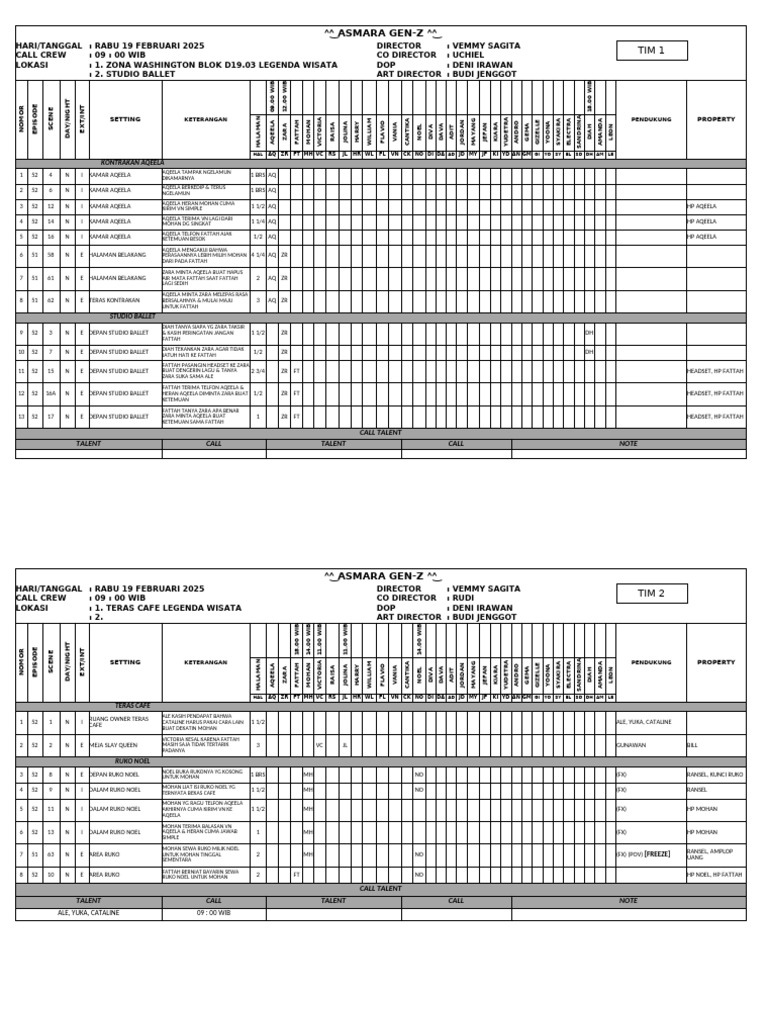 Schedule ''Gen-Z'' Rabu 19 Februari 2025 | PDF