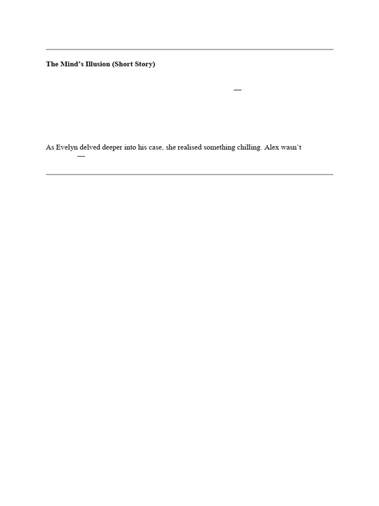 The Mind's Illusion: A Short Story | PDF