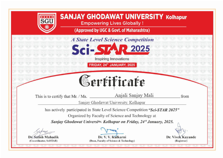 Miss Anjali Sanjay Mali | PDF