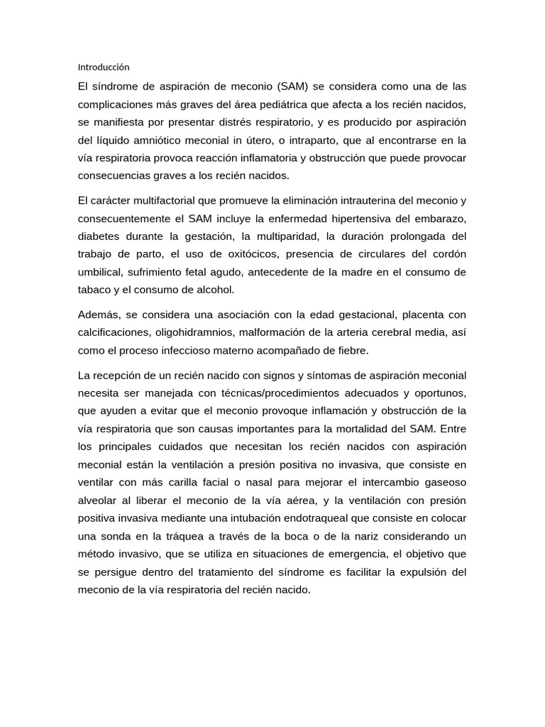 Síndrome de Aspiración de Meconio: Causas y Tratamiento | PDF | El ...