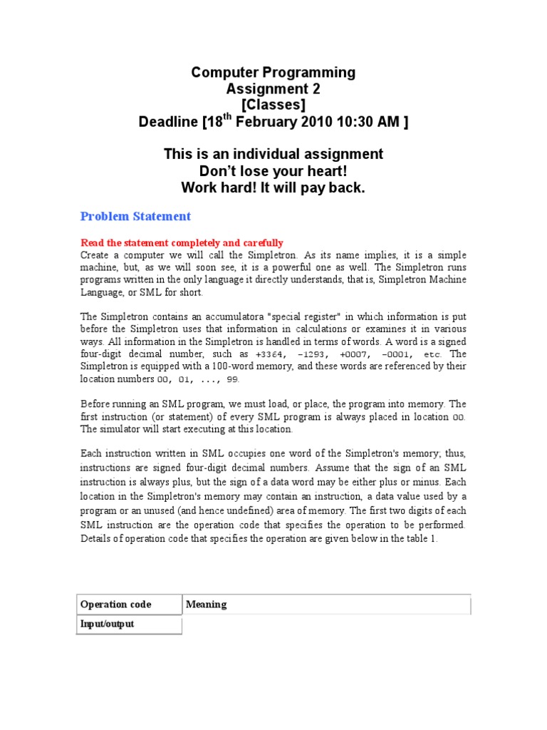 Assignment 2 | PDF | Computer Program | Programming