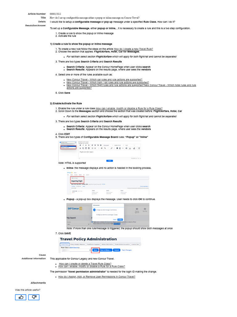 Set Configurable Messages in Concur | PDF | Internet | Computing