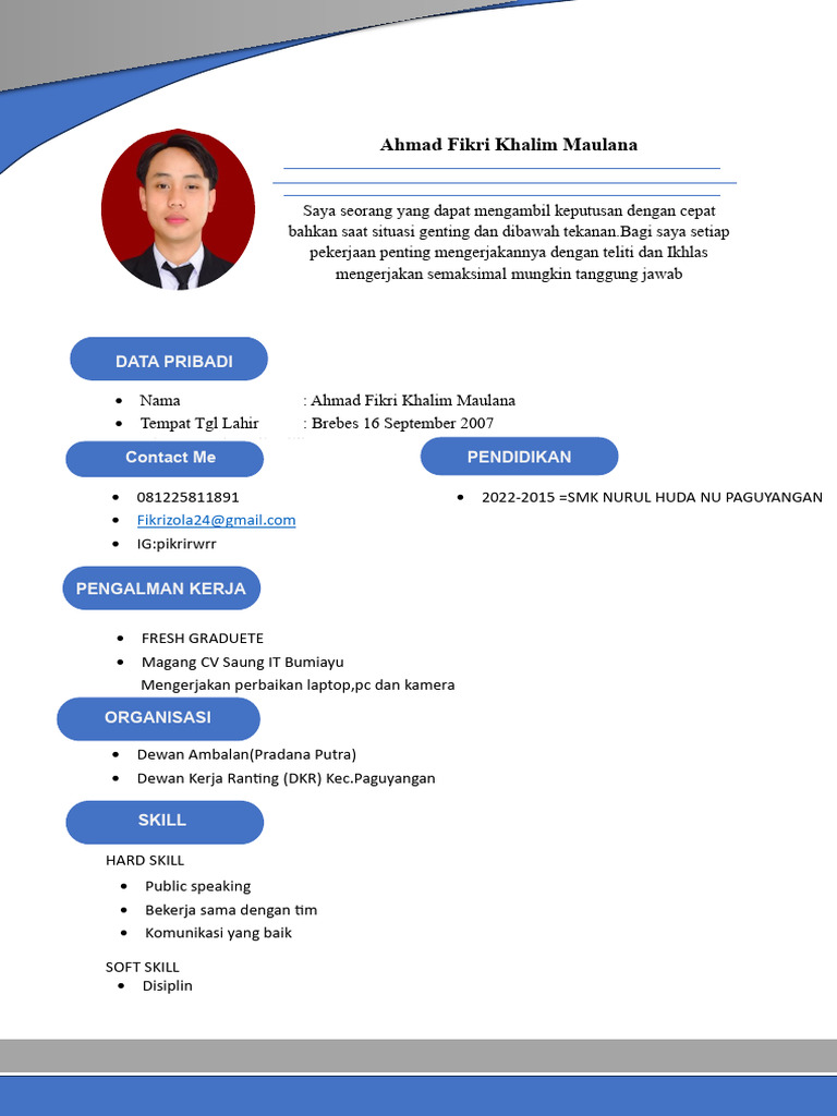 CV FIKRI Fiks3 | PDF