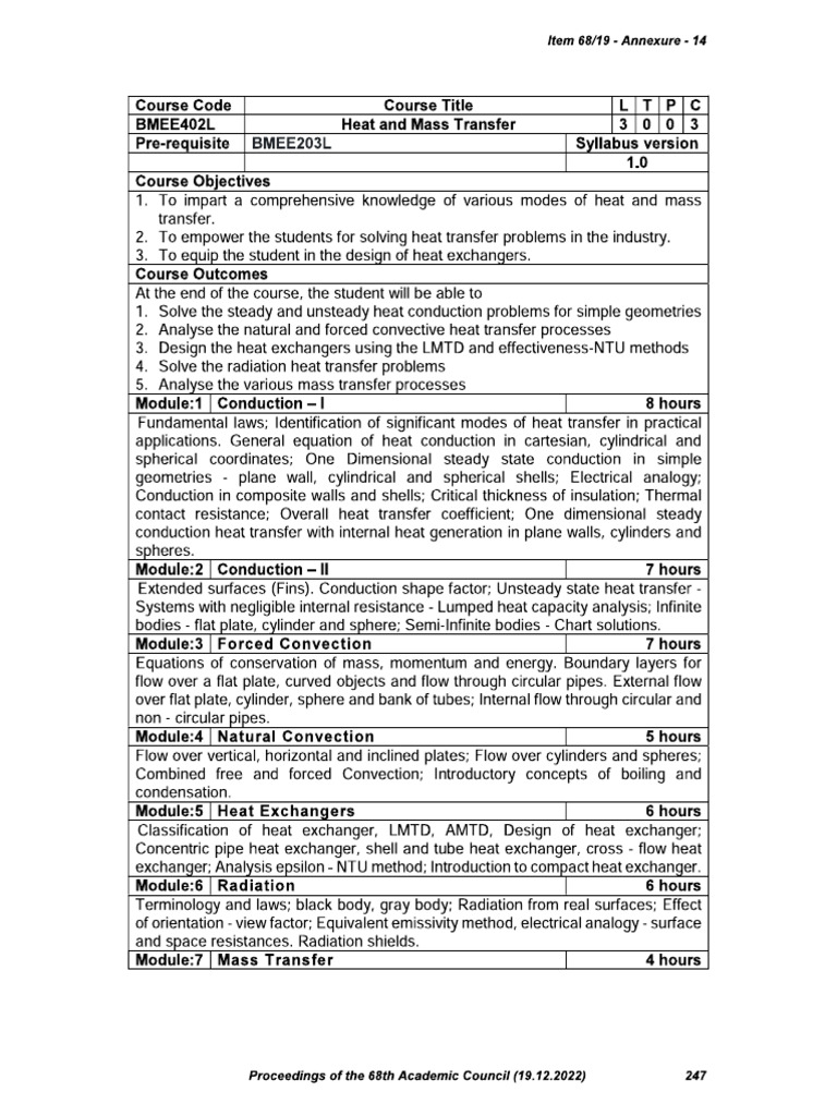 Bmee402l Heat-And-mass-transfer Th 1.0 70 Bmee402l 68 Acp (1) | PDF