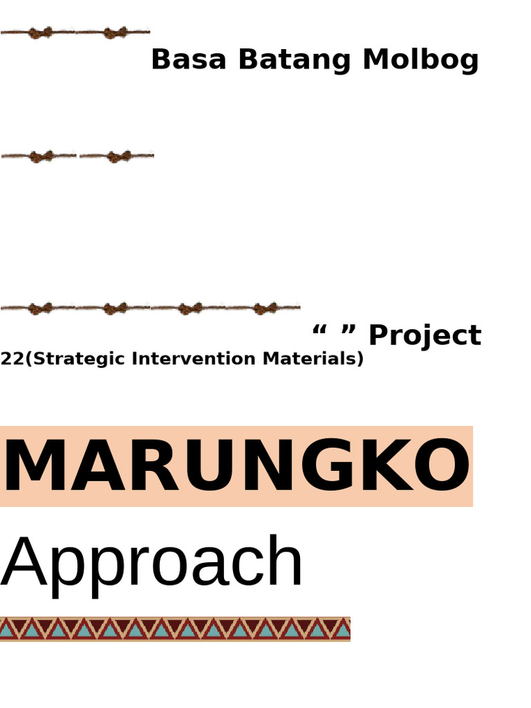 Marungko Approach by Nick Antoy PDF | PDF