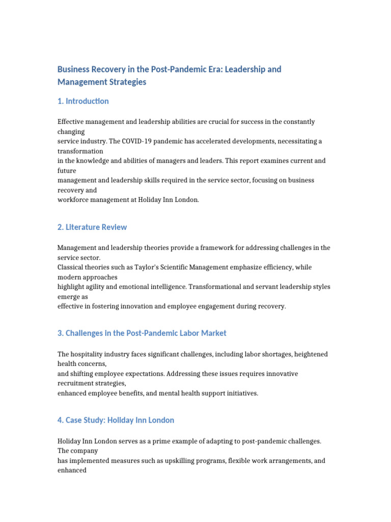 Leadership and Management Report | PDF