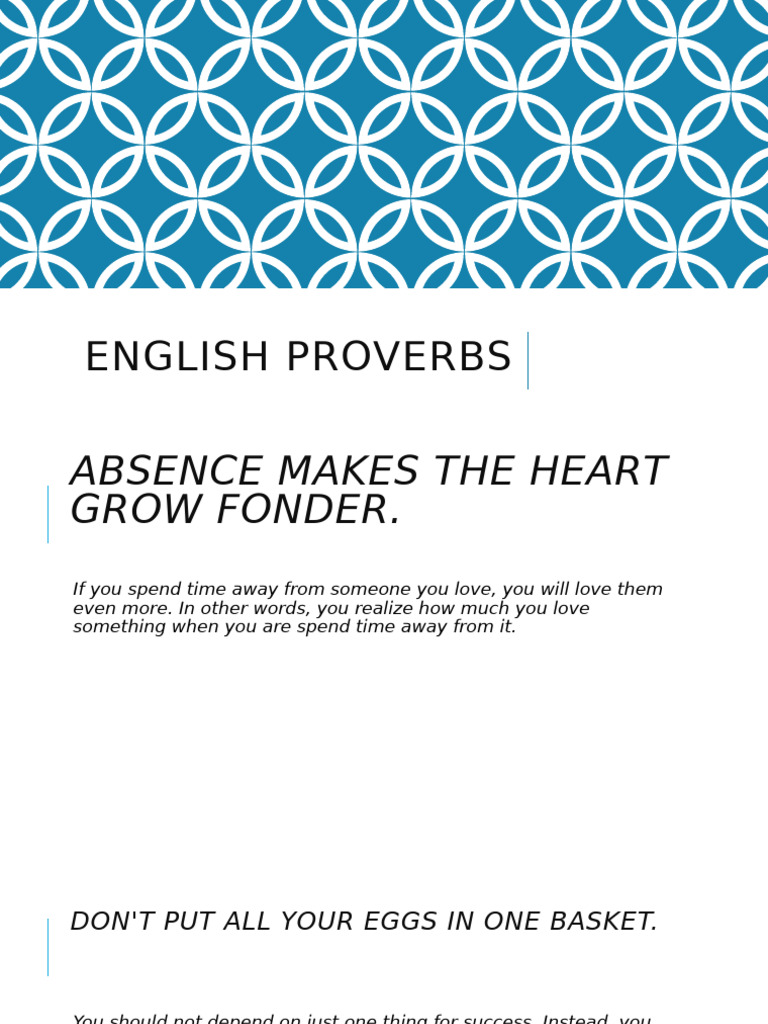ENGLISH Proverbs | PDF