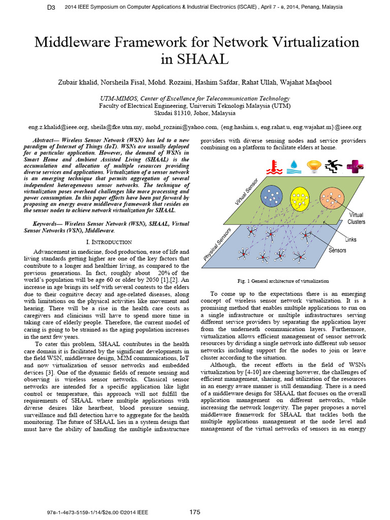 Middleware Framework For Network Virtualization Pdf Wireless Sensor Network Computer Network