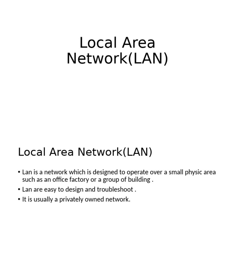 Local Area Network (LAN) Basics | PDF