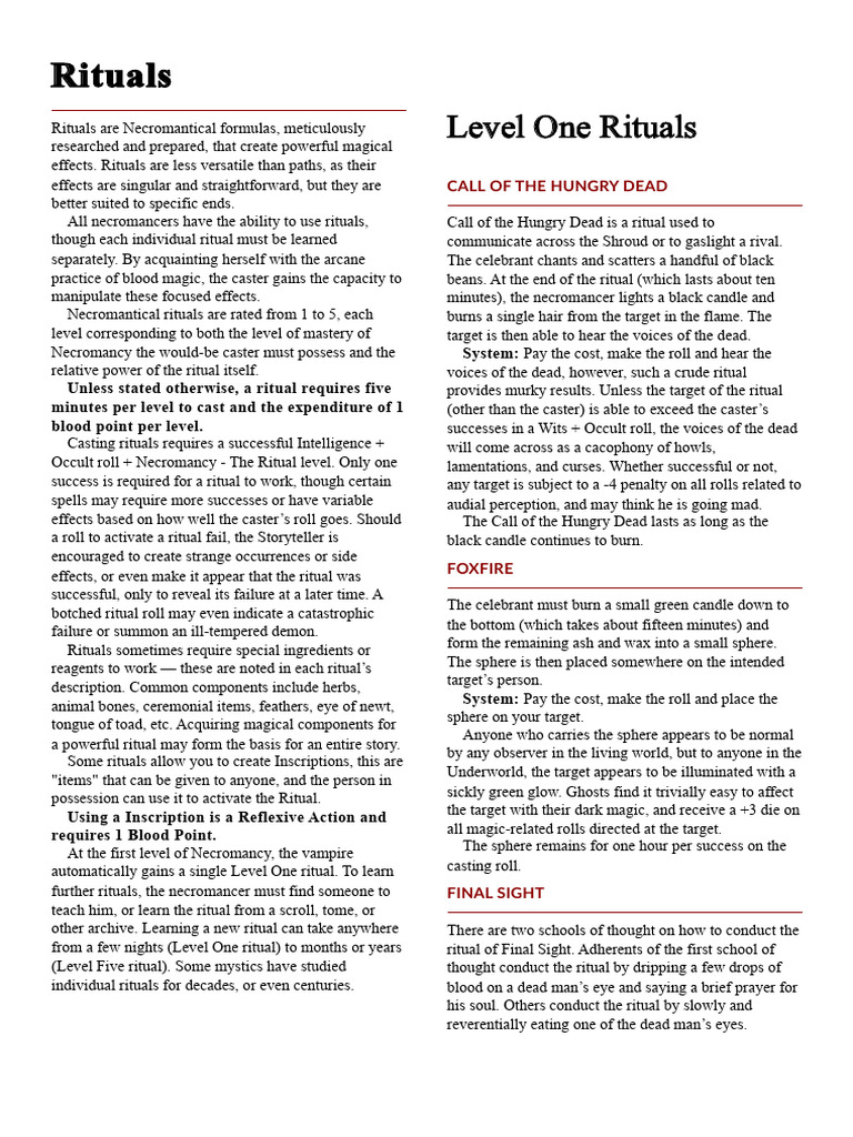 Necromancy Rituals 0.1 | PDF | Necromancy