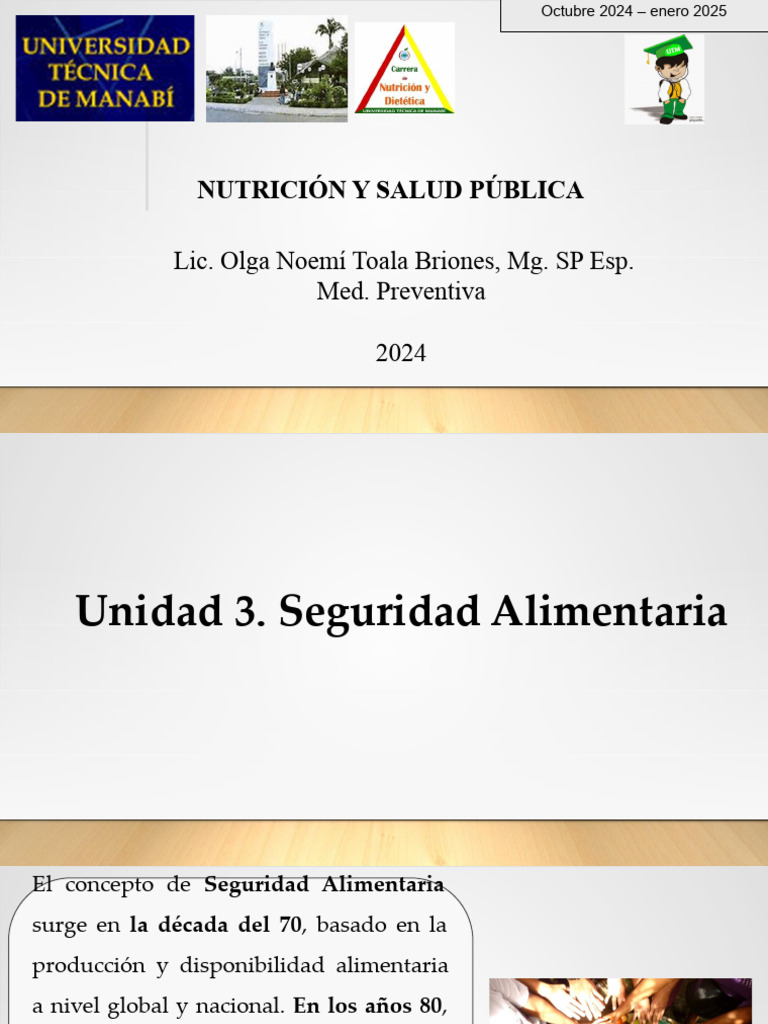 Unidad 3. Seguridad Alimentaria | PDF | Alimentos | Seguridad alimentaria