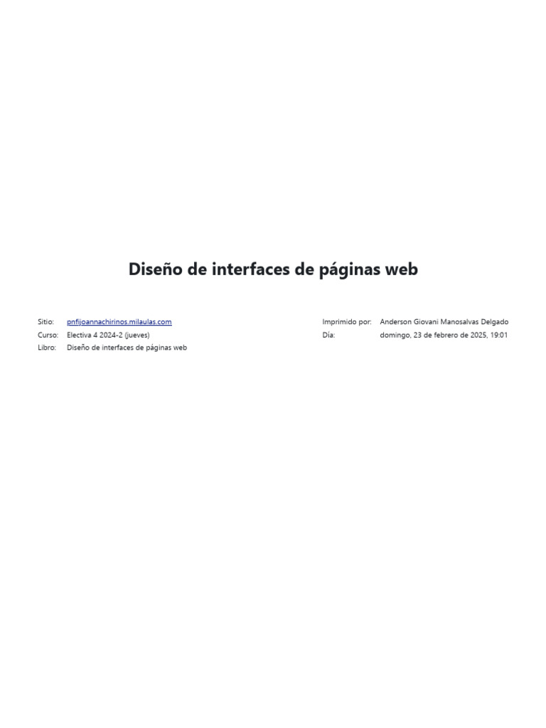 Diseño de Interfaces de Páginas Web - Moodle | PDF | Diseño web | Red ...