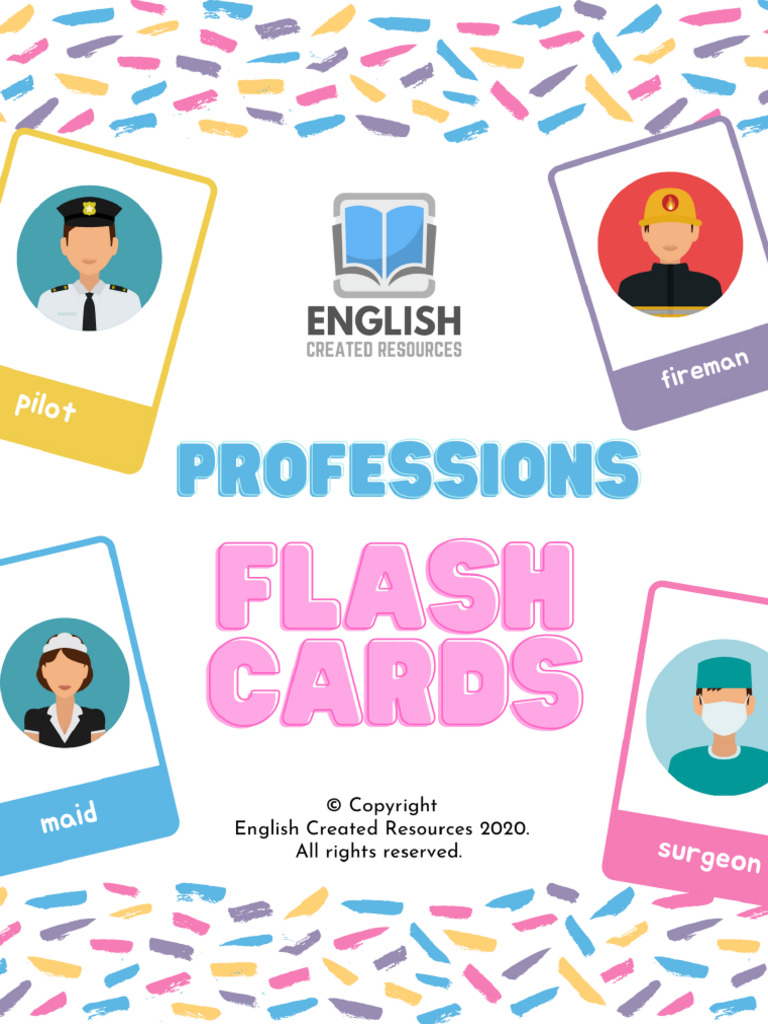 Professions Flashcards Copyright English Created Resources | PDF
