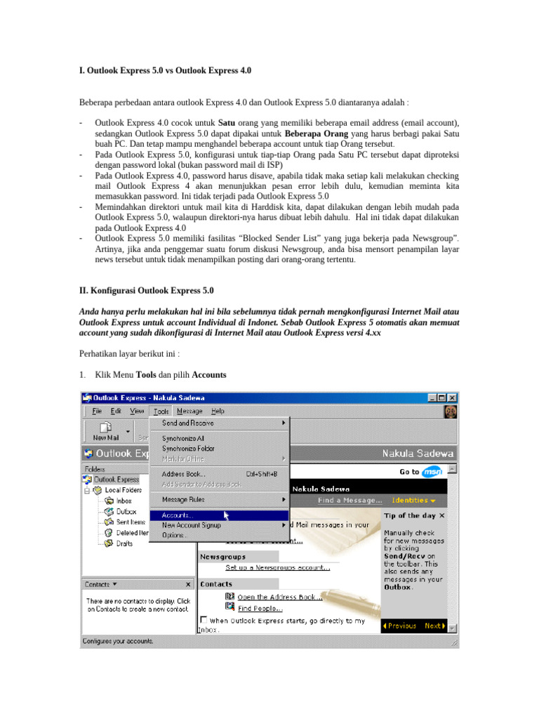Perbandingan Outlook Express 4.0 dan 5.0 | PDF