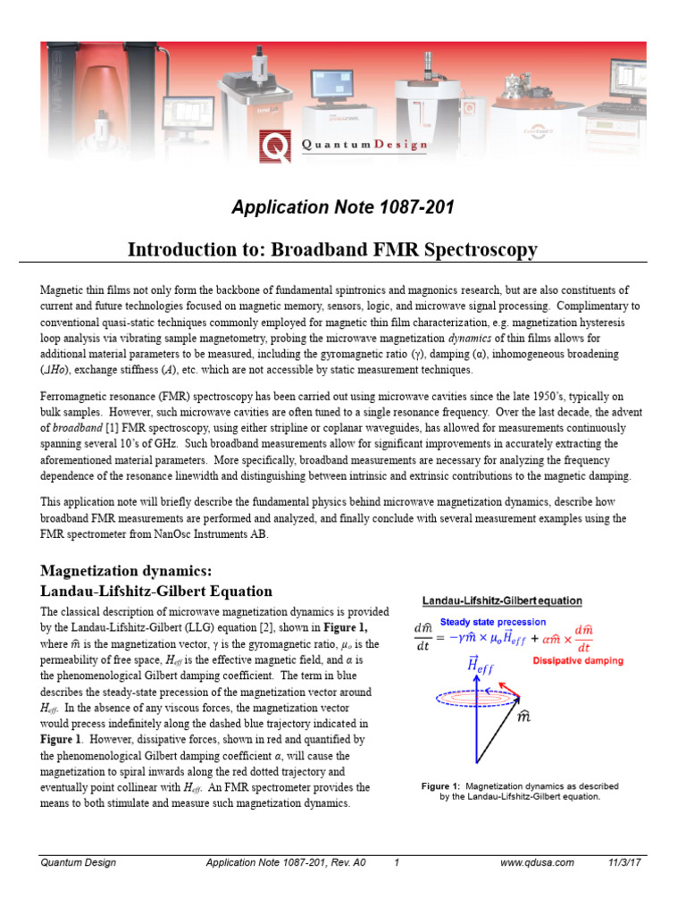 (2011-gdl) - Introduction To Broadband FMR Spectros | PDF | Resonance ...
