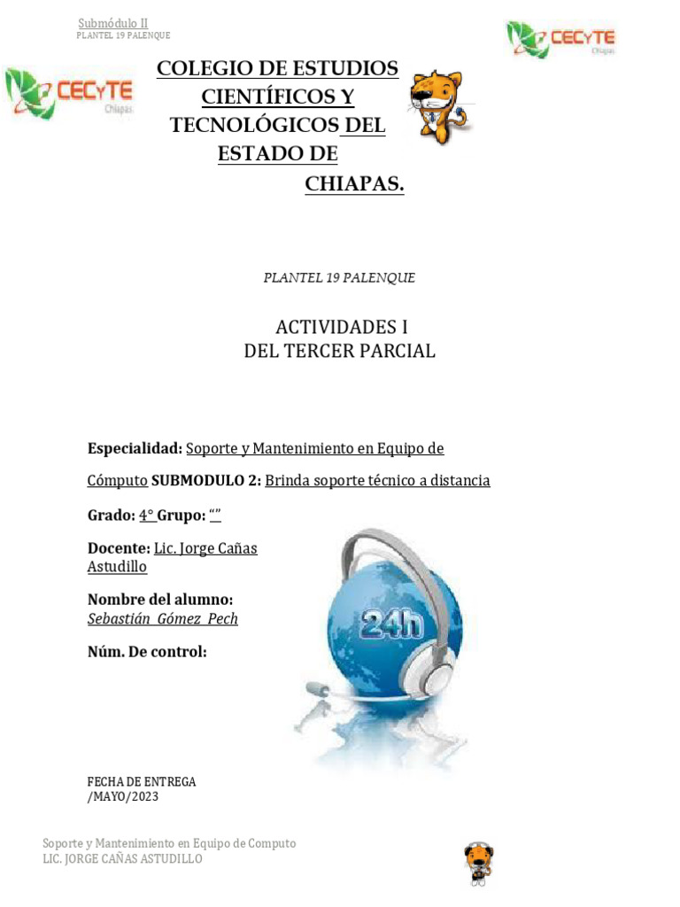 Actividad 1 Submodulo 2 Tercer Parcial 2023 | PDF | Blog | Soporte técnico
